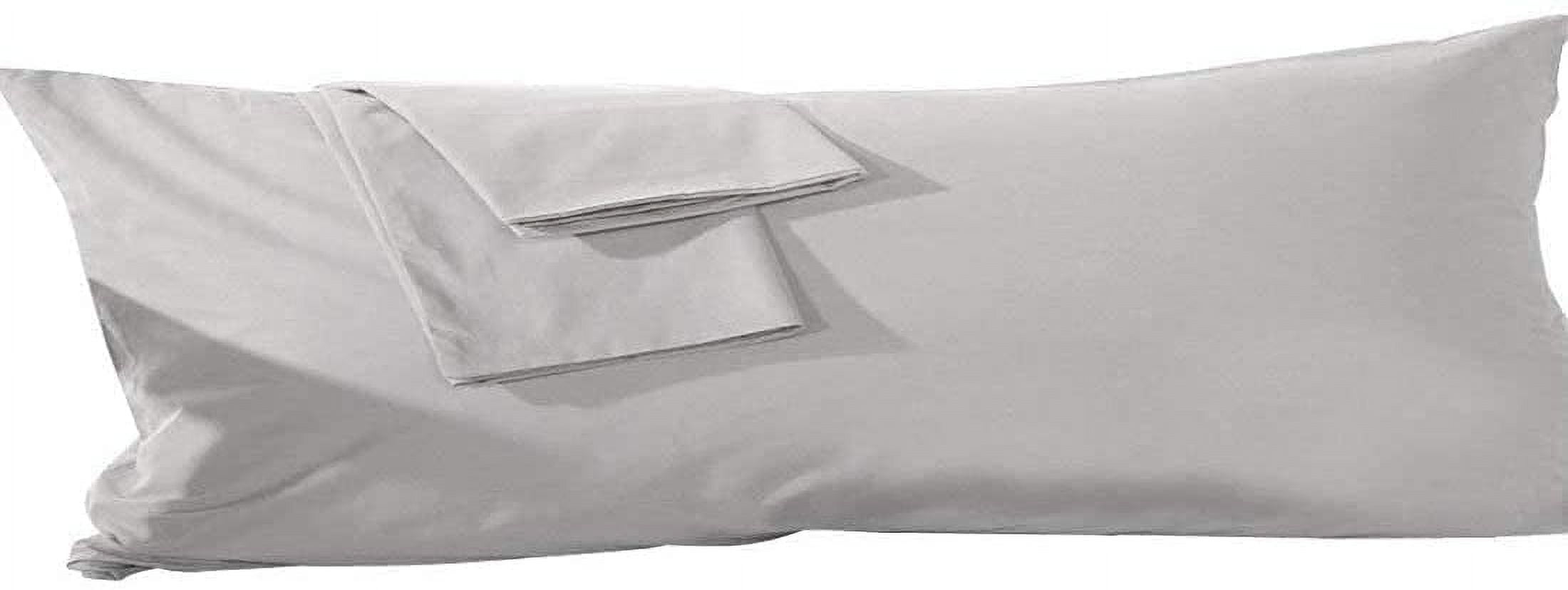 Body Pillow Cover Super Soft 600 Thread Count Silver Grey 100% Natural ...