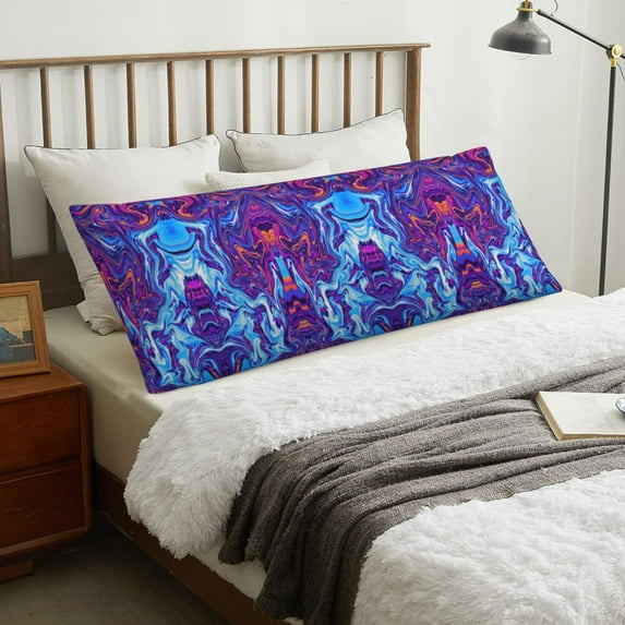 Body Pillow Cover - Swirl Print Blue Purple Super Soft Body Pillow ...