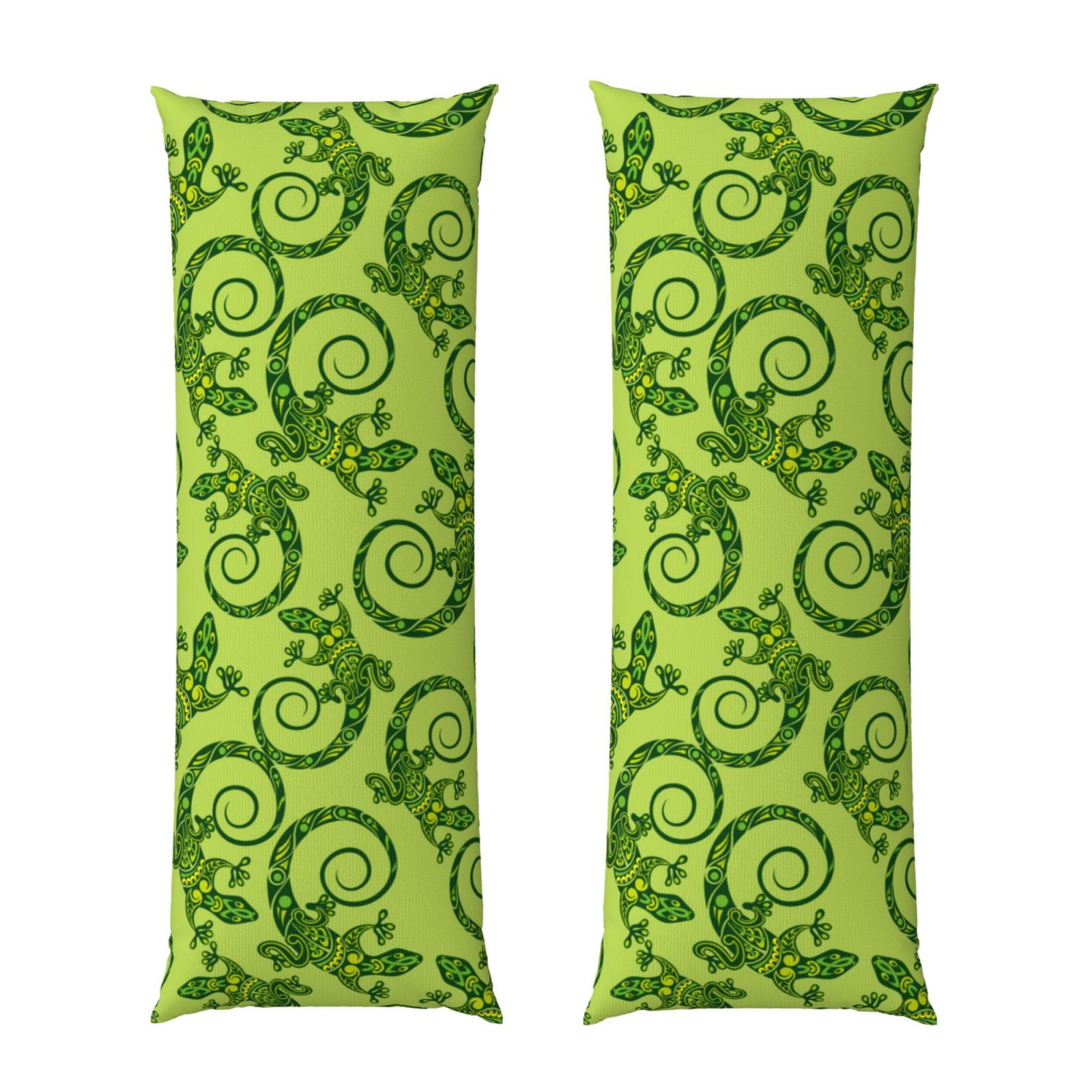 Body Pillow Cover, Tropical Cute Lizard Gecko Green Body Pillow ...