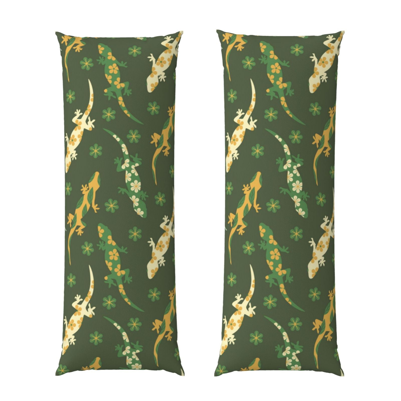 Body Pillow Cover, Tropical Lizard Gecko Green Printing Cooling Body ...