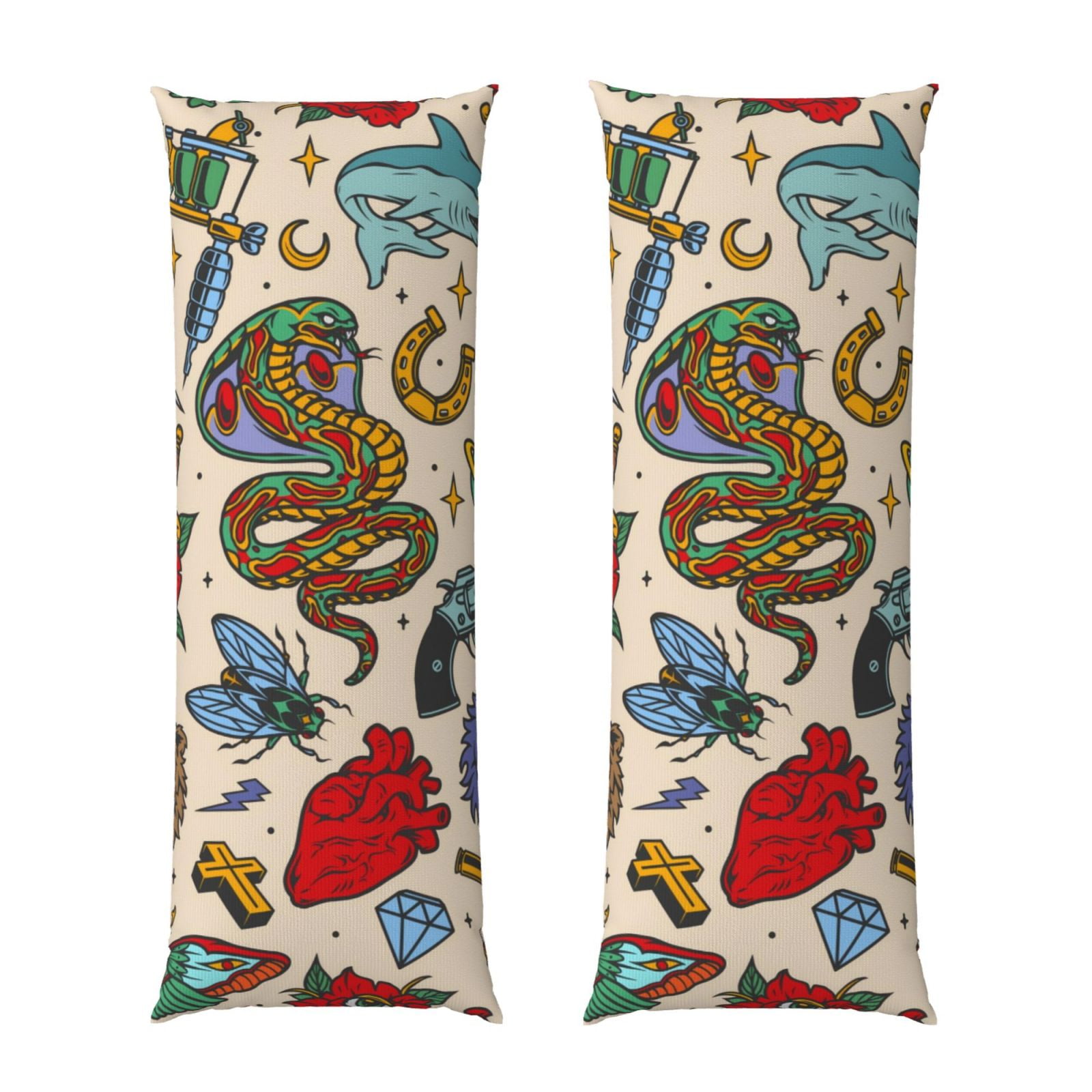Body Pillow Cover Vintage Tattoo Elements Collage Body Pillow Cases ...