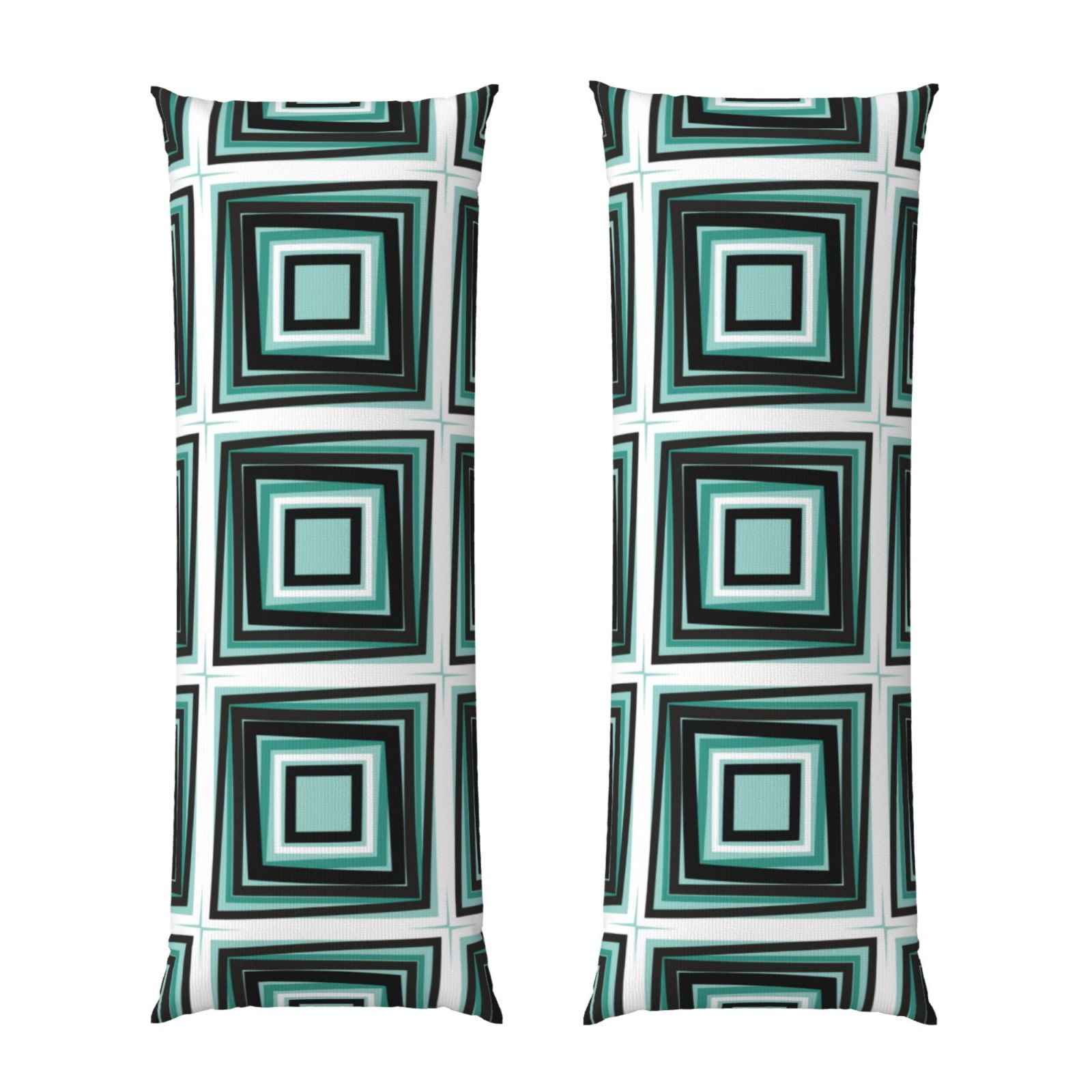 Body Pillow Cover With Zipper, Abstractly Squares Pattern Cooling Body ...