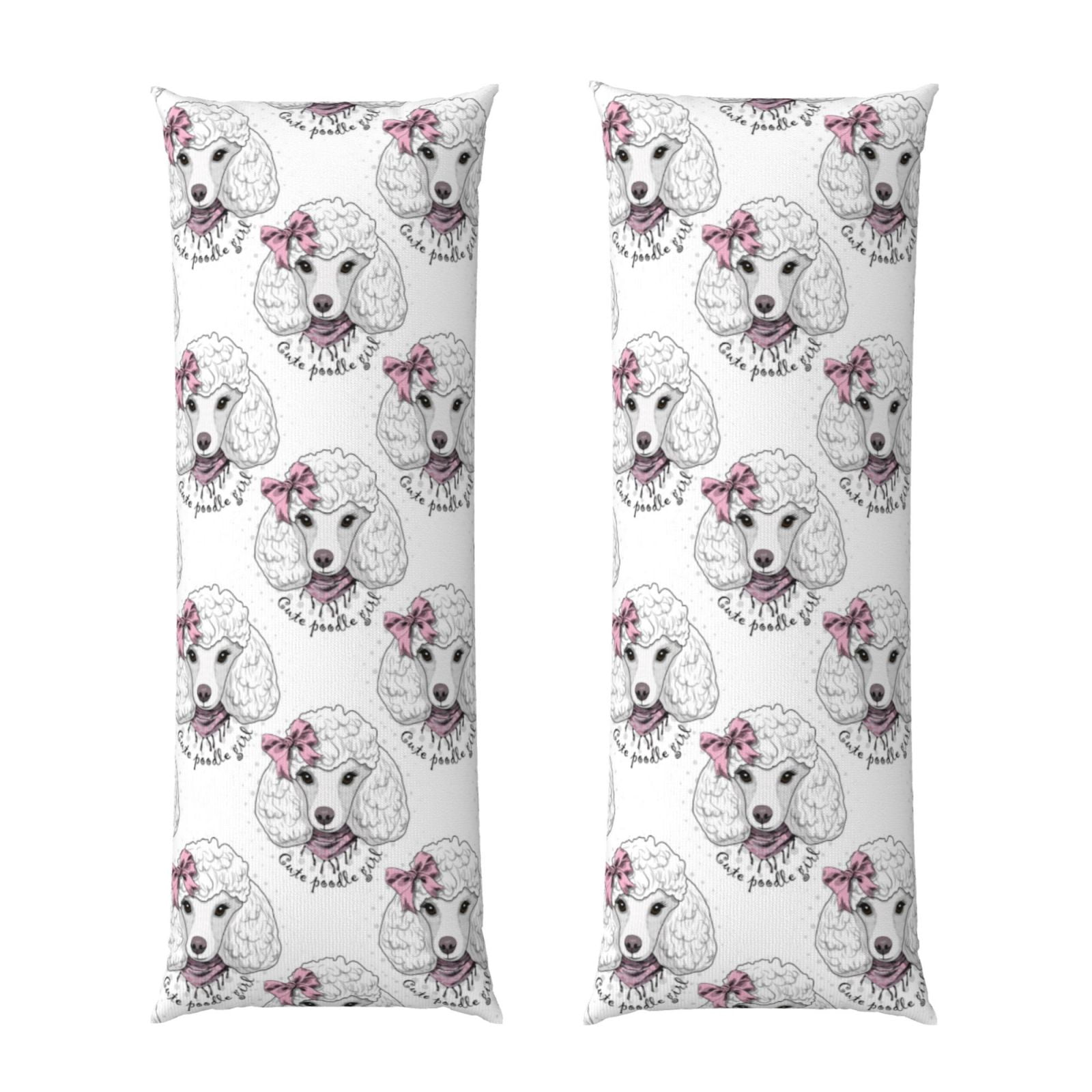 Body Pillow Cover With Zipper, Artistic Cute Poodle Dog Pink_B Cooling ...