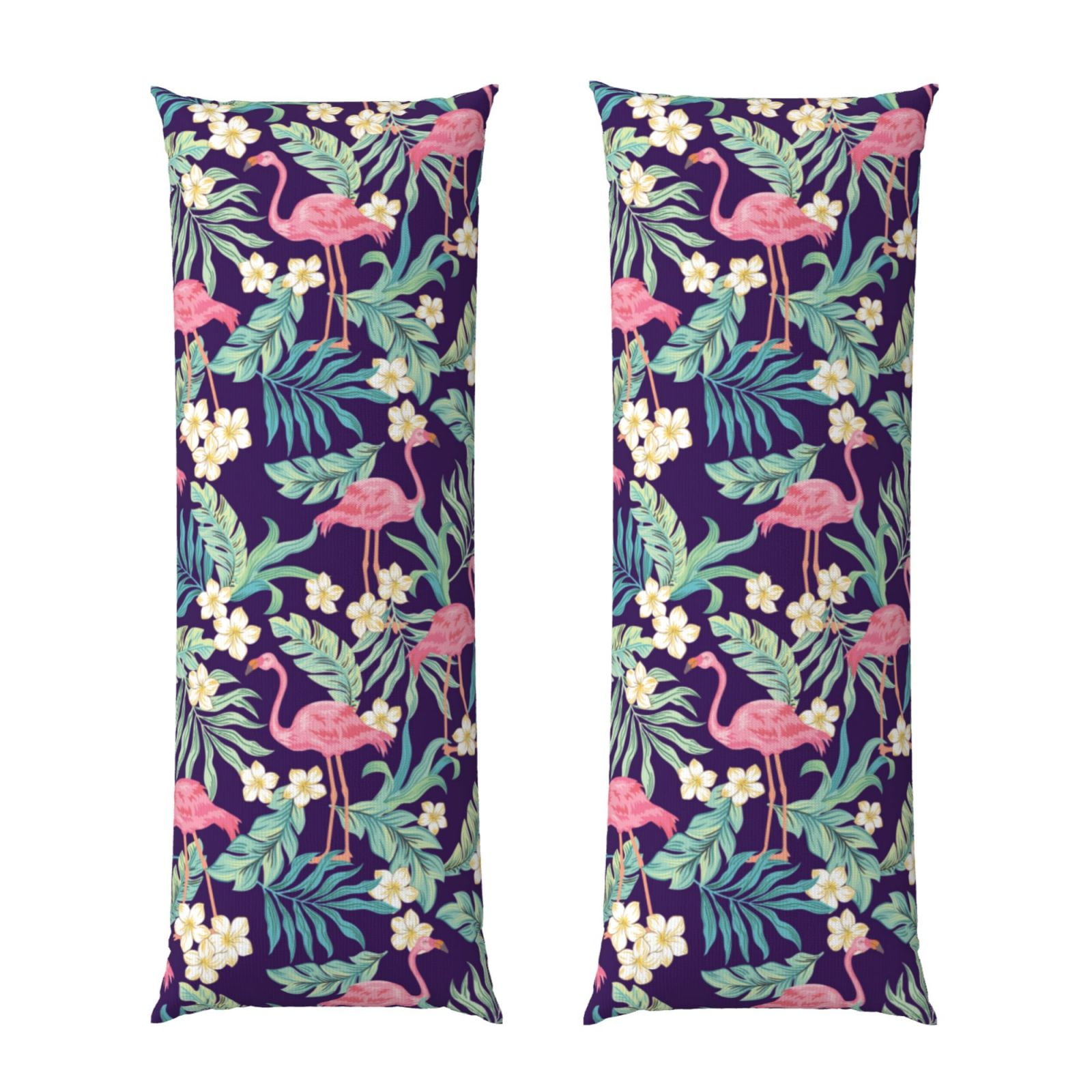 Body Pillow Cover With Zipper, Bird Flowers Leaves Cooling Body Pillow ...