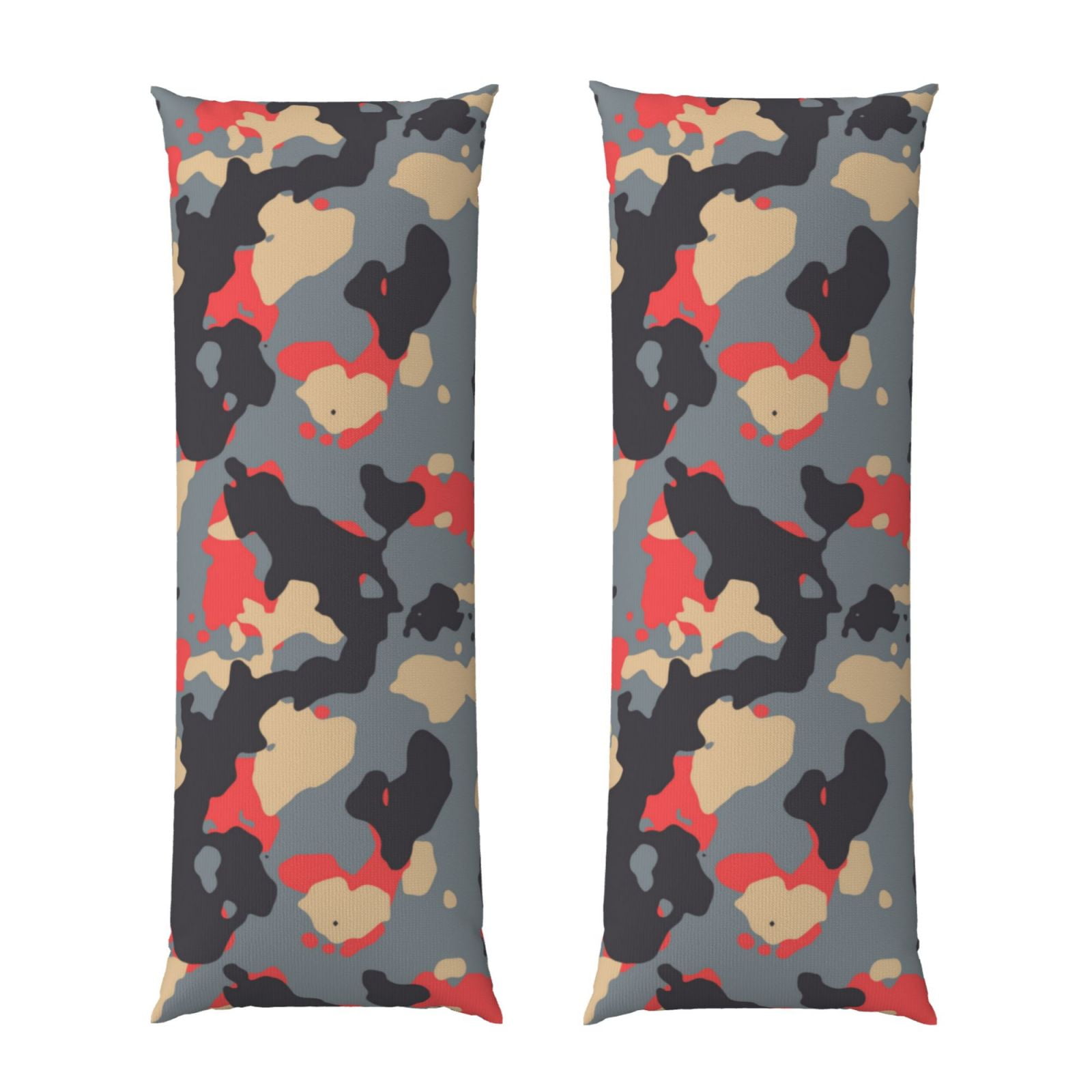 Body Pillow Cover With Zipper, Black Camouflage Red Cooling Body Pillow ...
