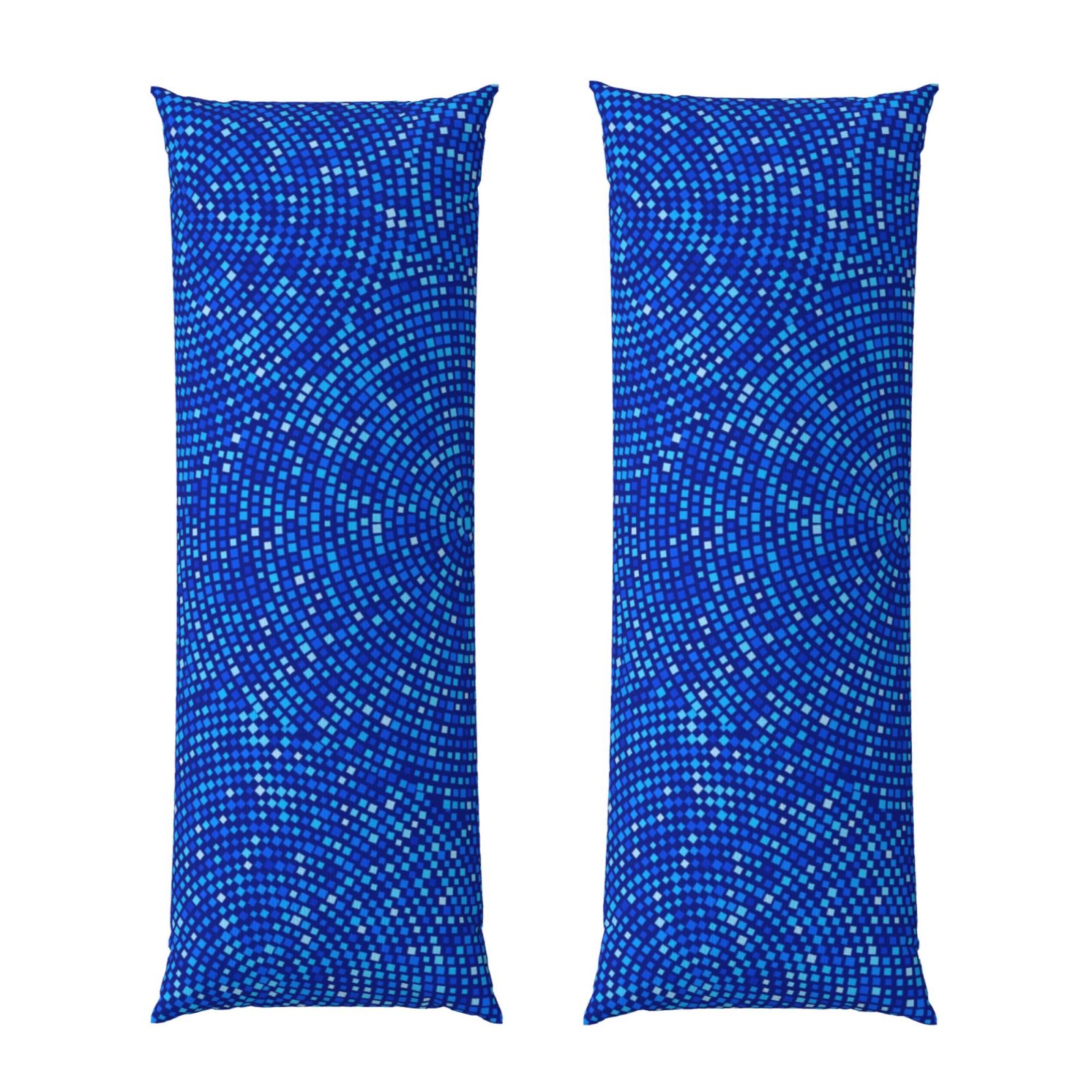 Body Pillow Cover With Zipper, Blue Circles Mosaic Cooling Body Pillow ...