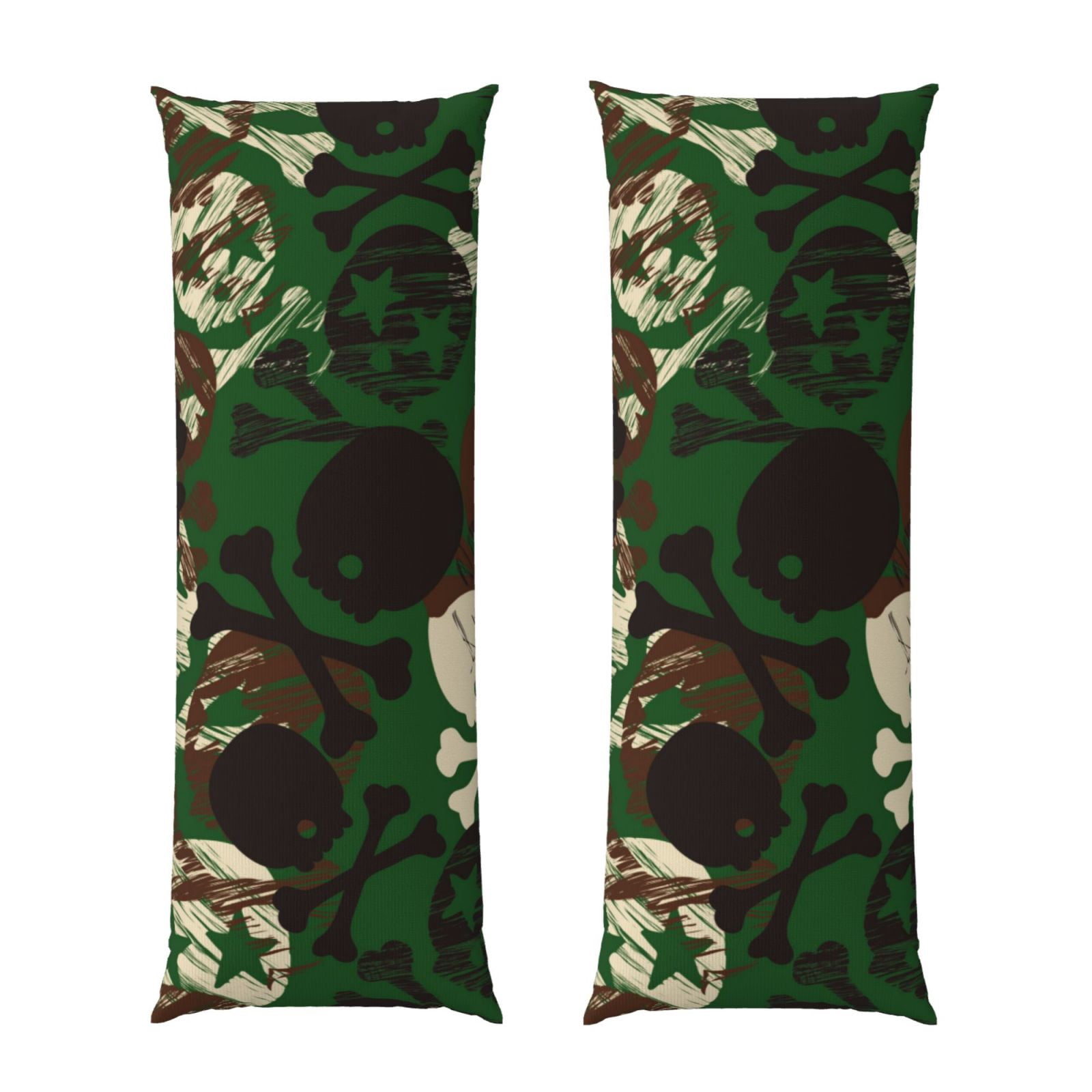 Body Pillow Cover With Zipper, Camouflage Skull Cooling Body Pillow ...