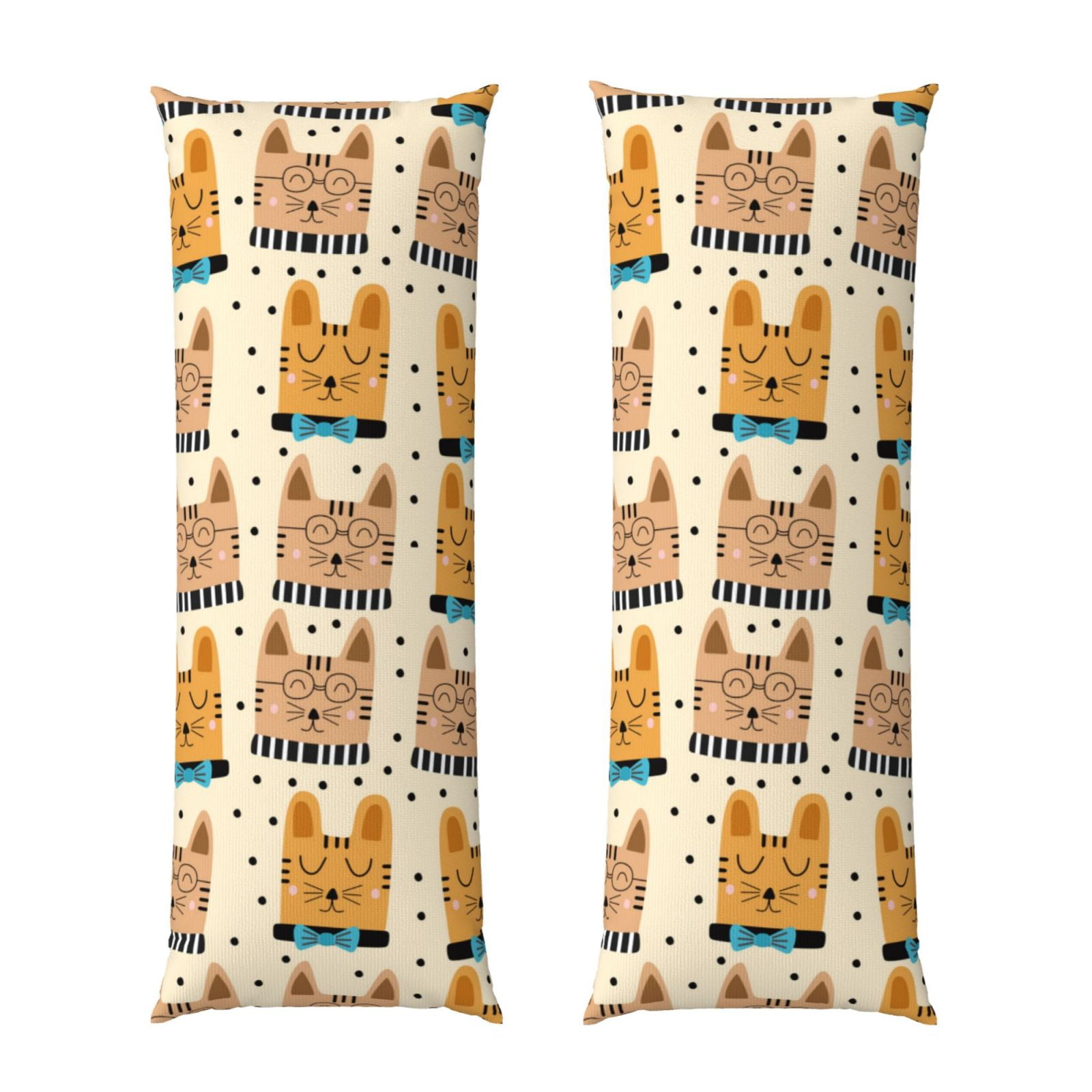 Body Pillow Cover With Zipper, Classic Smiling Cartoon Cat Cooling Body ...