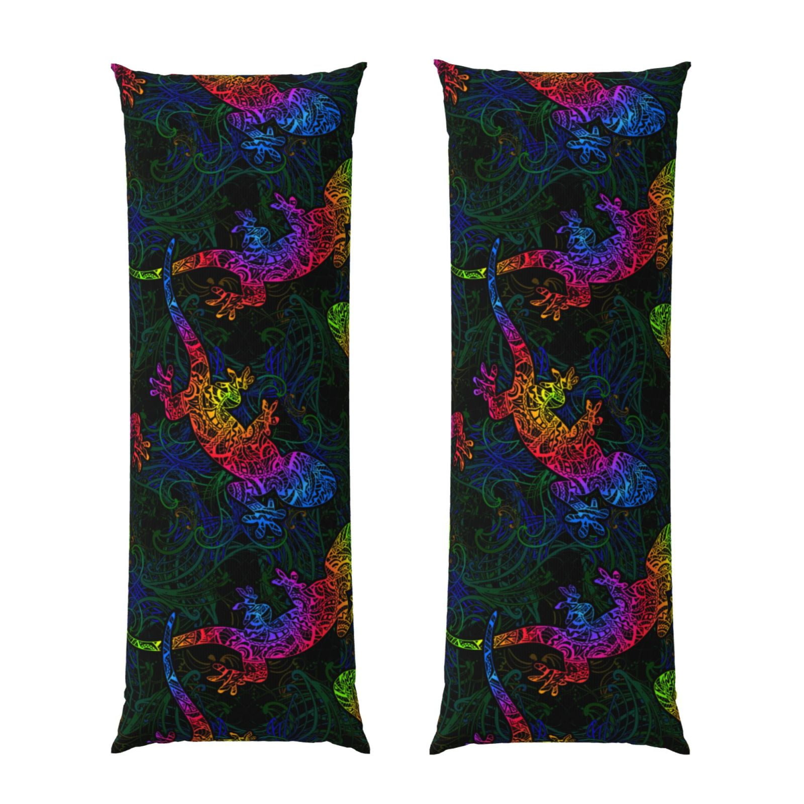 Body Pillow Cover With Zipper, Colorful Cute Lizard Gecko Cooling Body ...