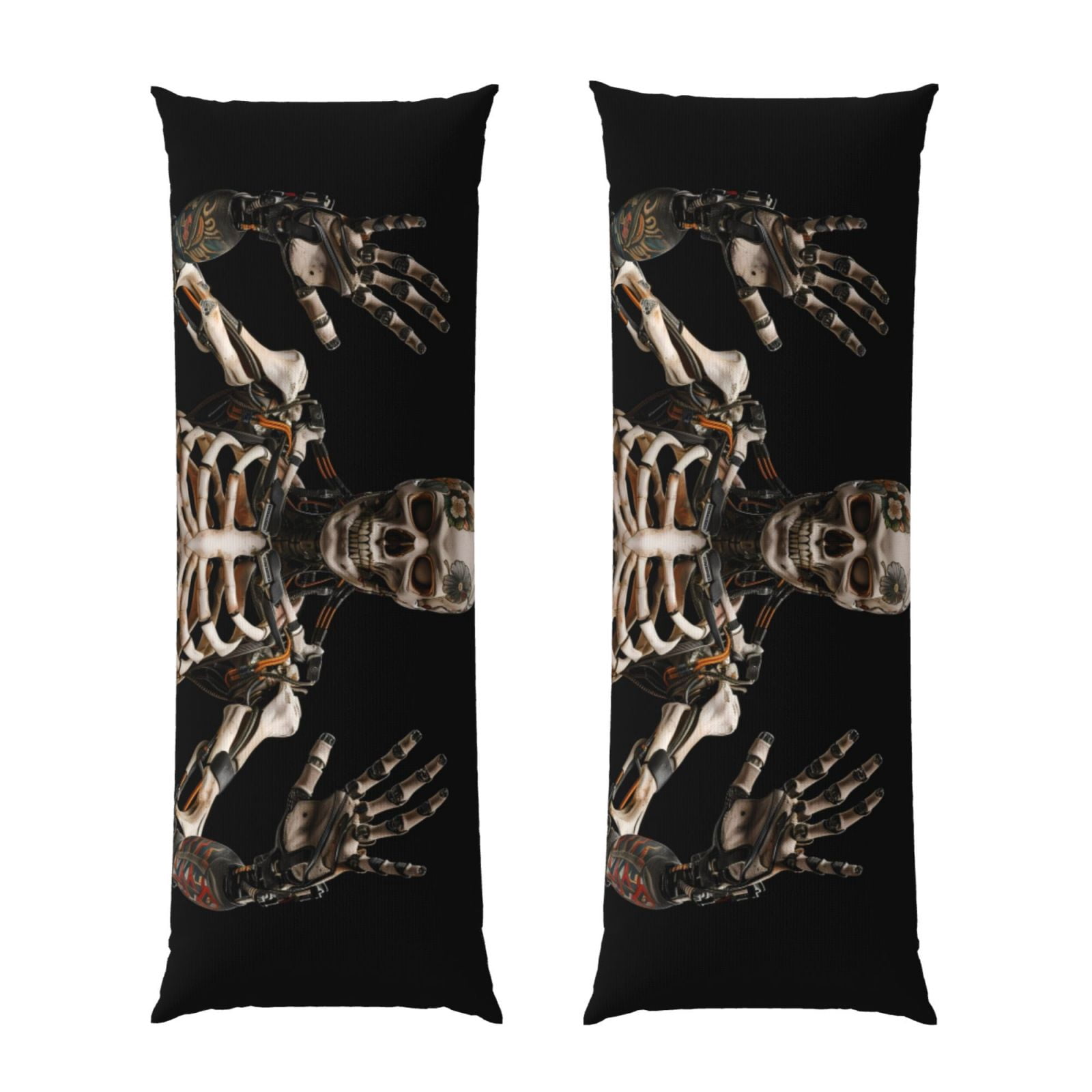 Body Pillow Cover With Zipper, Cyber Skeleton With Tattoos Cooling Body ...