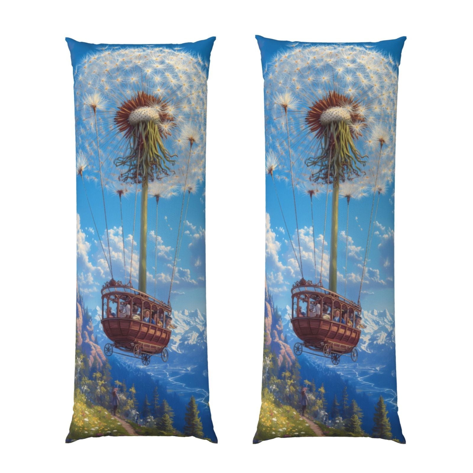 Body Pillow Cover With Zipper, Dandelion Hot Air Balloon Cooling Body ...