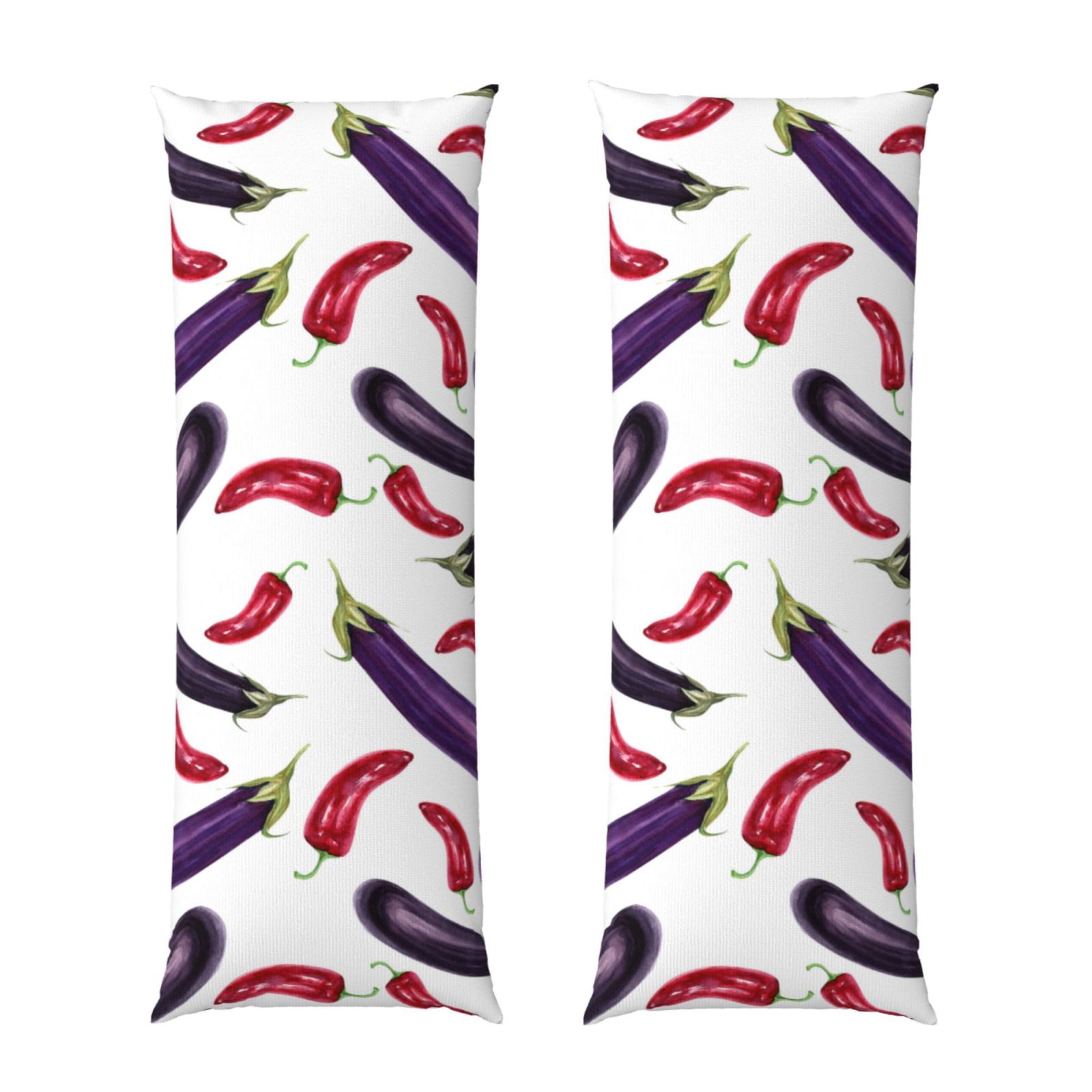 Body Pillow Cover With Zipper, Eggplant Chili Print Cooling Body Pillow ...