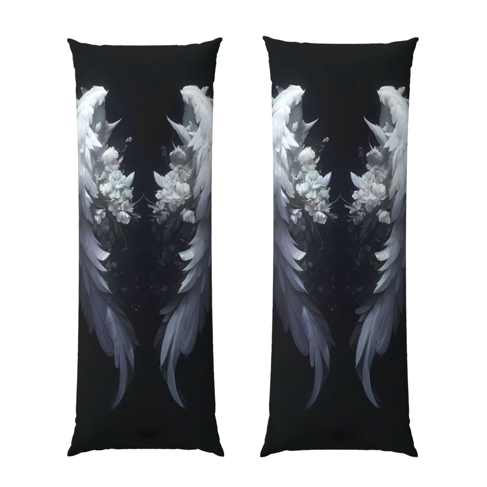 Body Pillow Cover With Zipper, Elegant Feathered Floral Wings Cooling ...