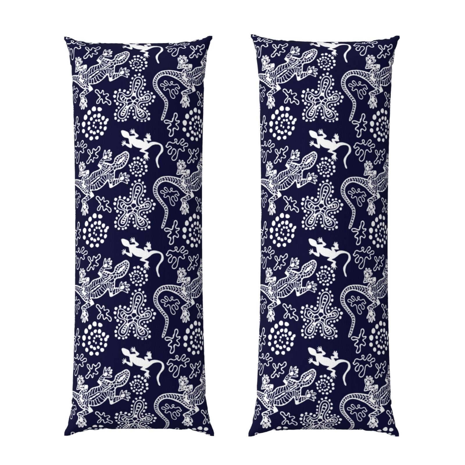 Body Pillow Cover With Zipper, Exotic Gecko Lizard White Cooling Body ...