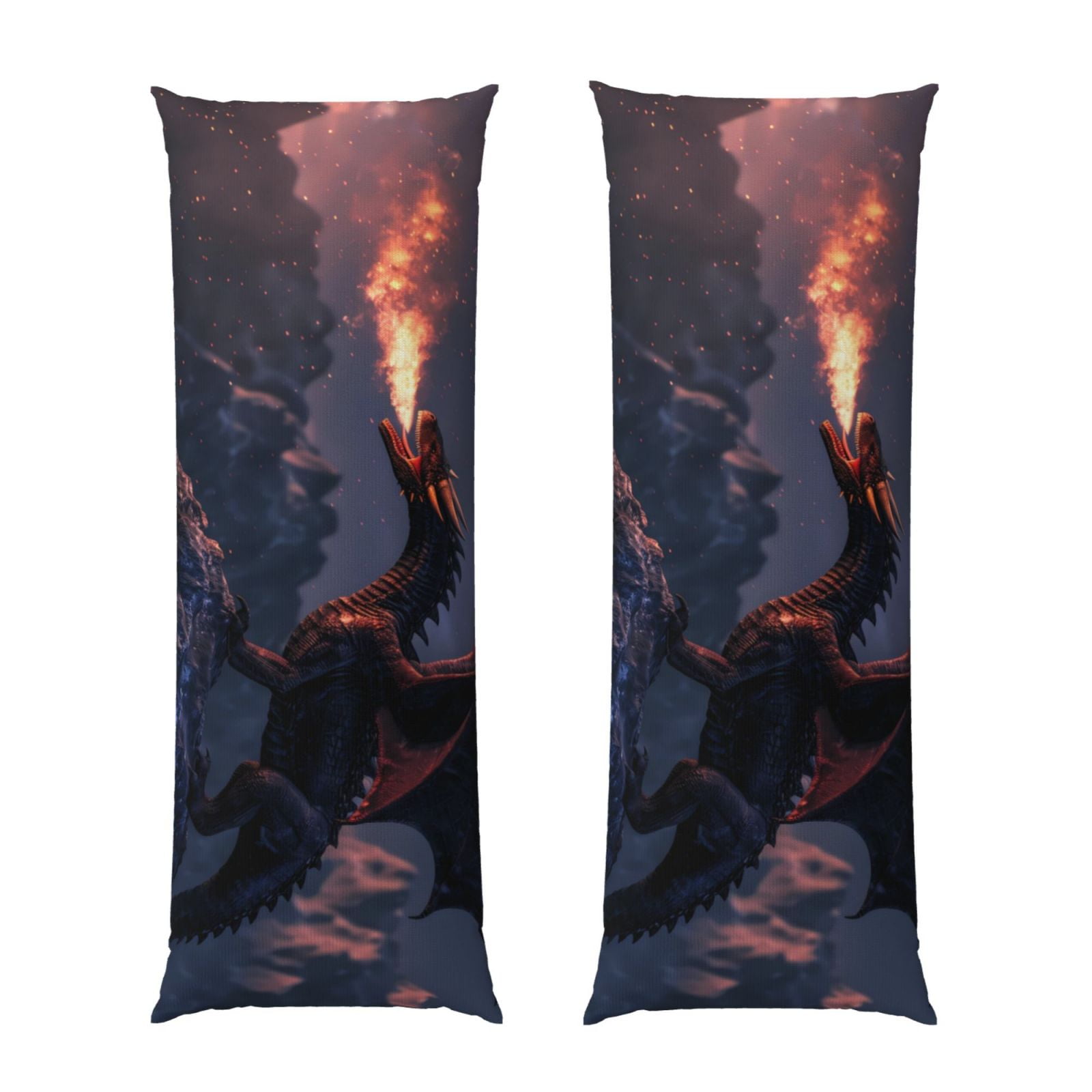 Body Pillow Cover With Zipper, Fire Breathing Dragon Twilight Cooling ...
