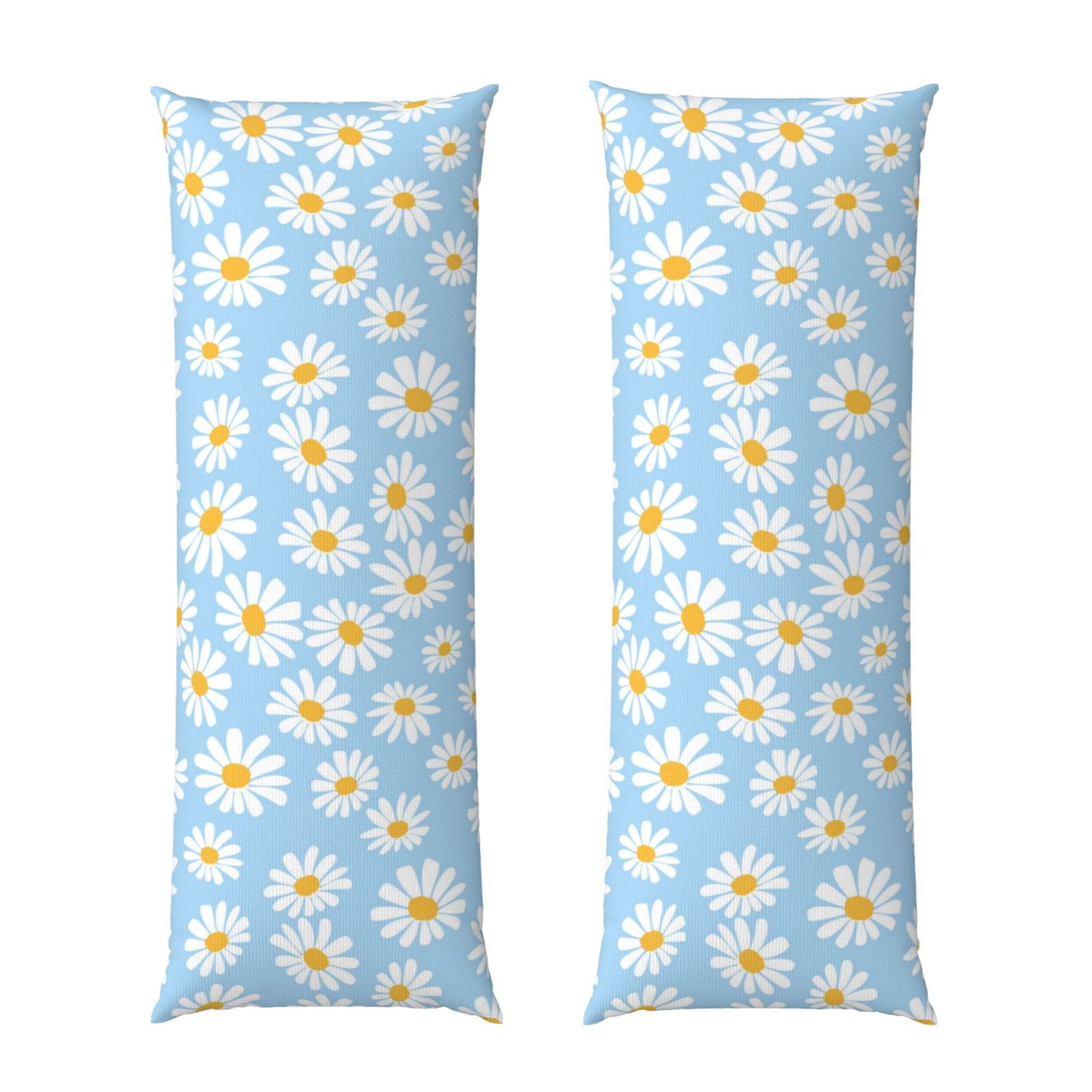 Body Pillow Cover With Zipper, Floral Daisy Cooling Body Pillow ...