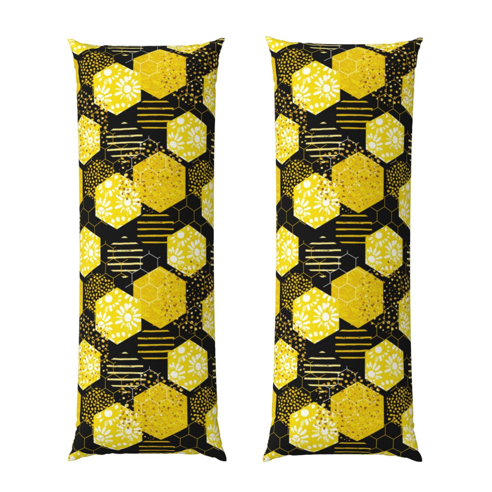 Body Pillow Cover With Zipper, Geometric Pattern With Bee Cooling Body ...