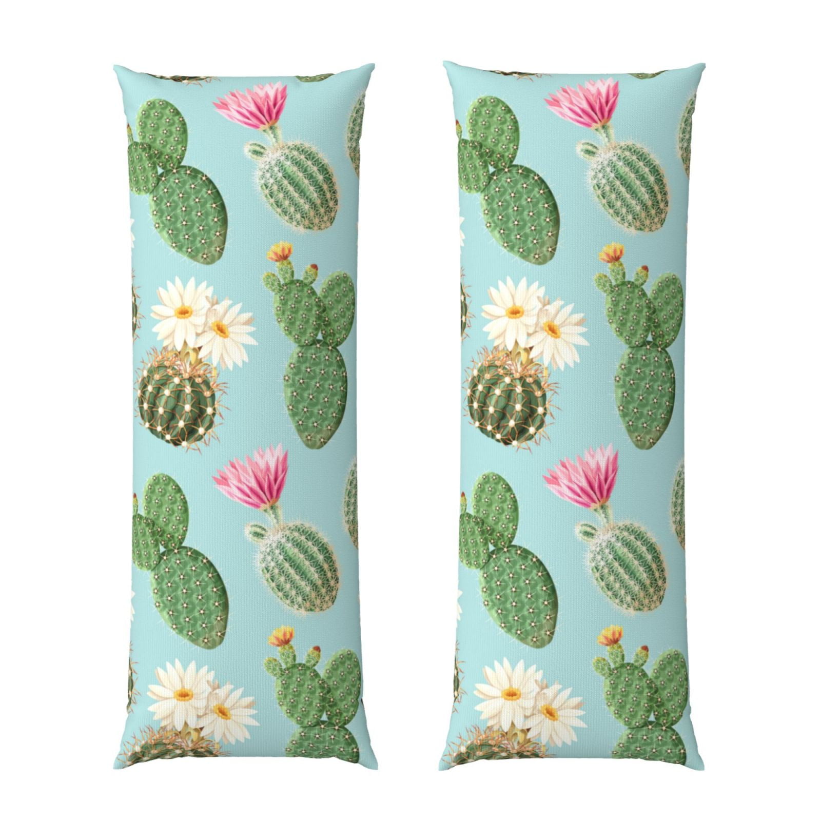 Body Pillow Cover With Zipper, Green Cactus Succulents Cooling Body ...