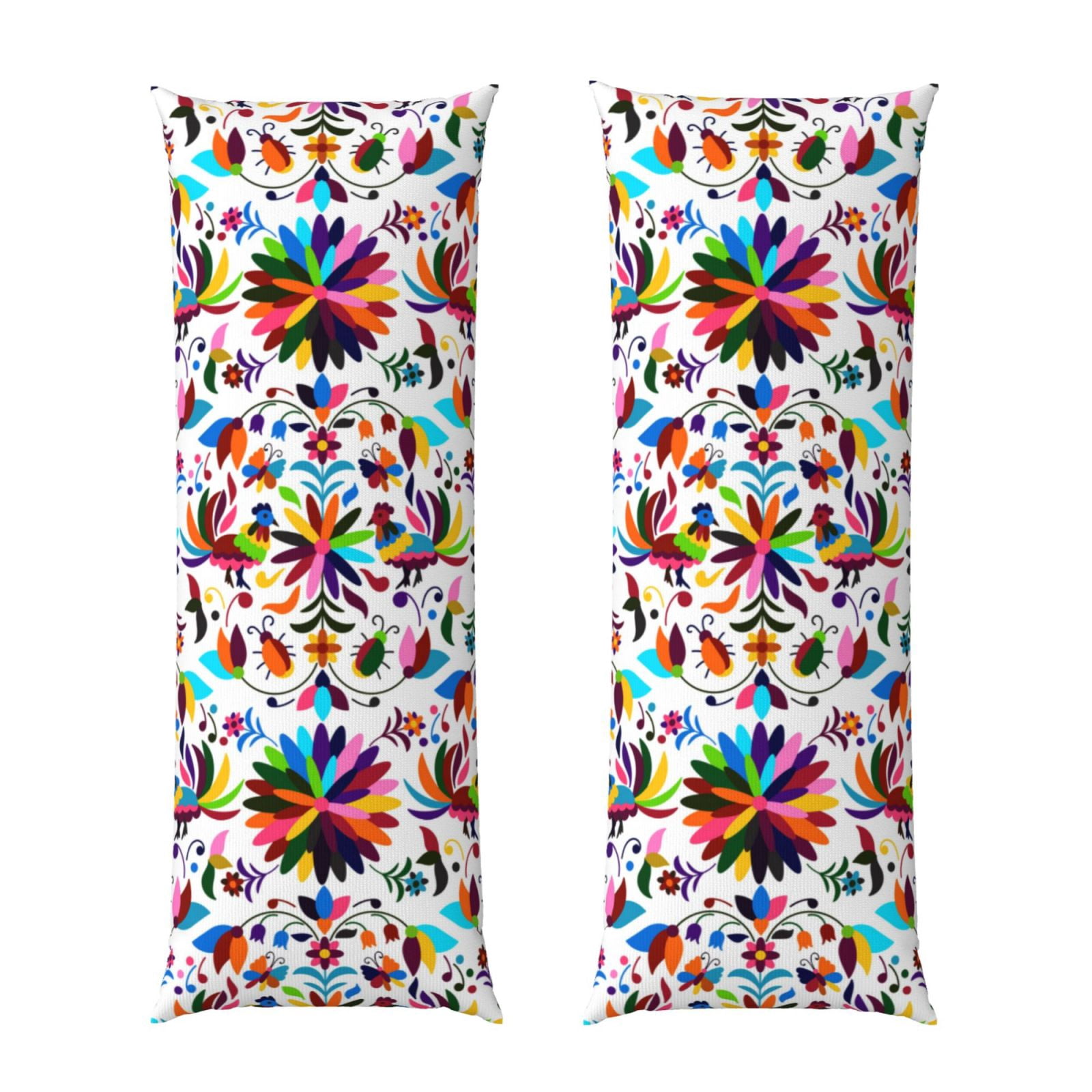Body Pillow Cover With Zipper, Mexican Bright Style Cooling Body Pillow ...