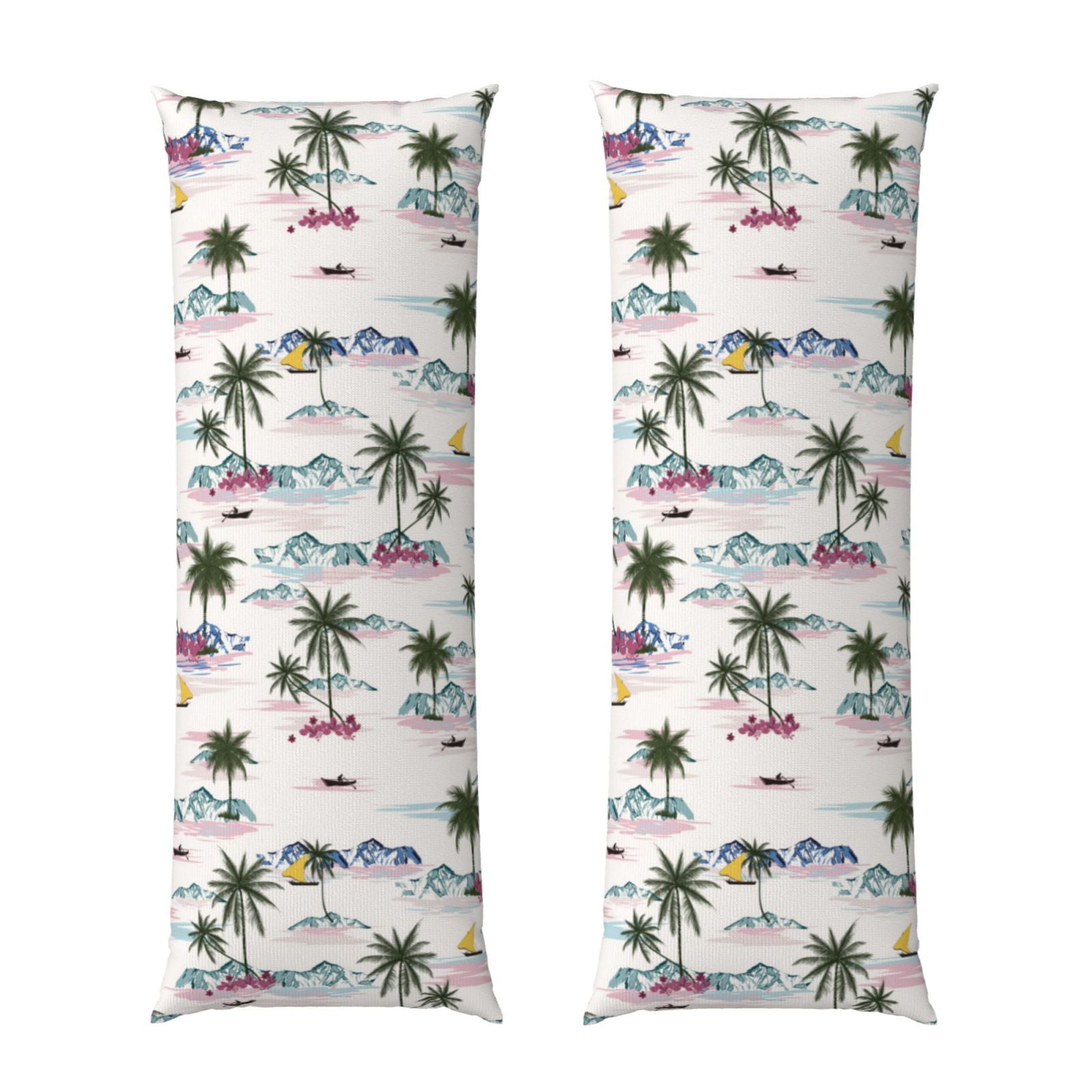 Body Pillow Cover With Zipper, Palm Tree Island_B Cooling Body Pillow ...