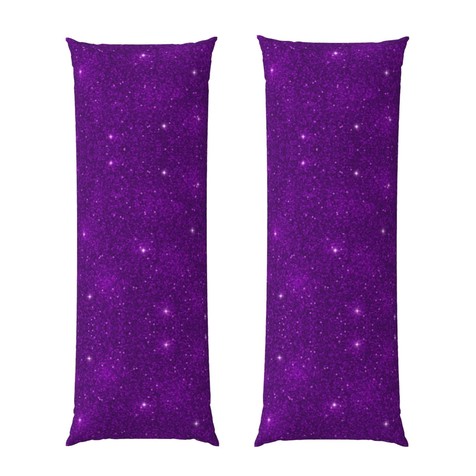 Body Pillow Cover With Zipper, Purple Glitter Sparkles Cooling Body ...