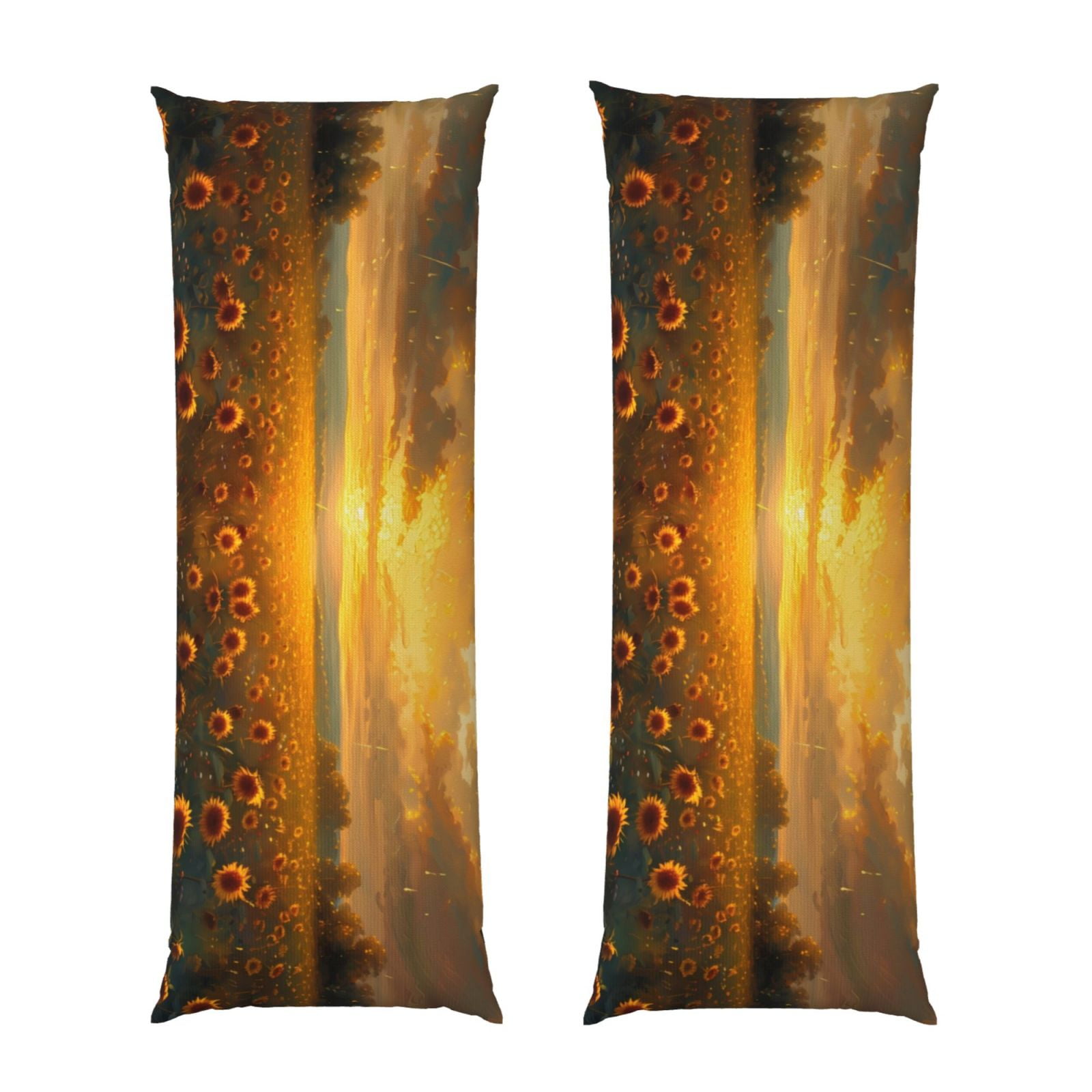 Body Pillow Cover With Zipper, Sunflower Sunset Rainfall Cooling Body Pillow Pillowcase For Hot ...
