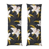 Body Pillow Cover, Yellow Leaves Lilies Flowers Printing Cooling Body ...
