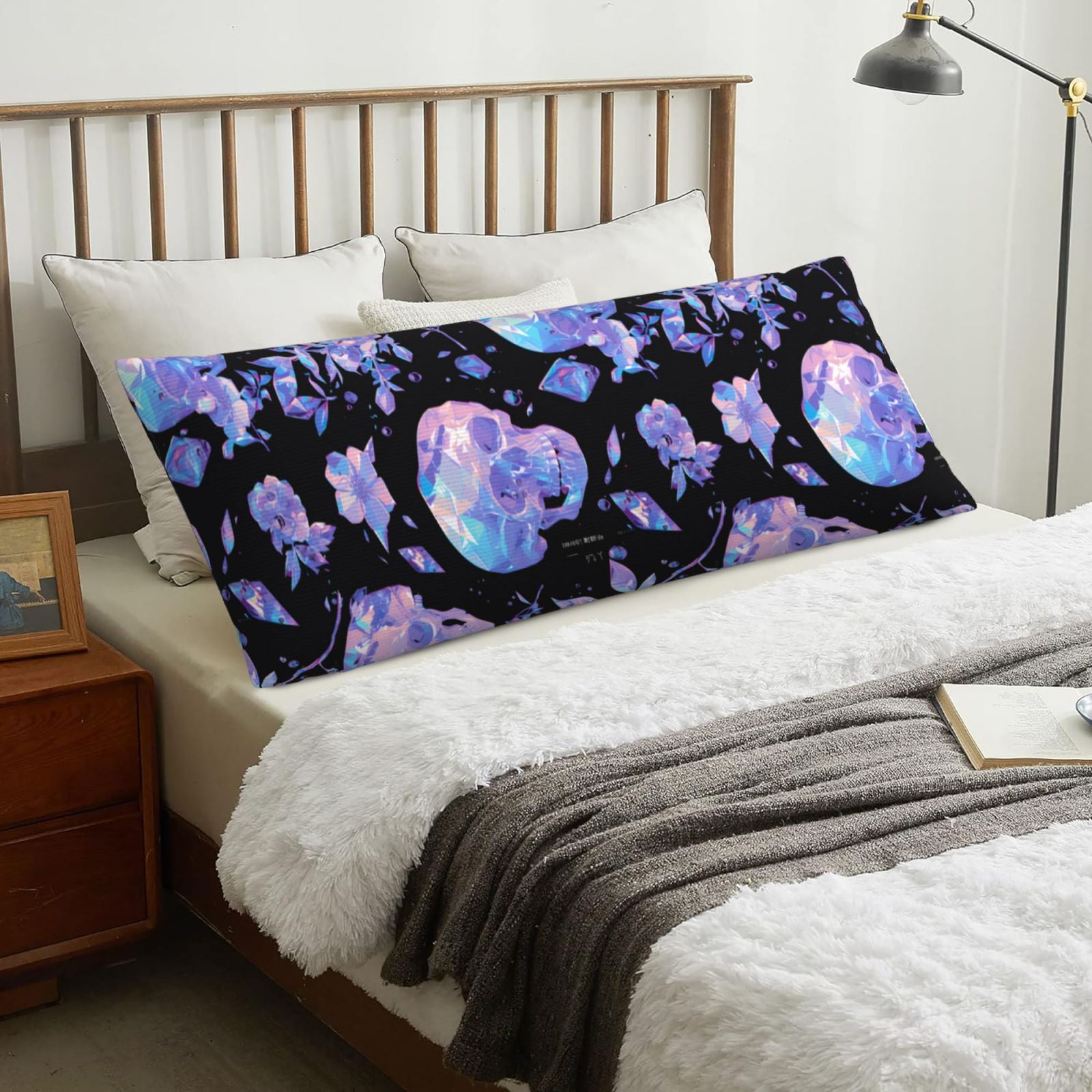 Body Pillow Cover - flower Skull crystal Soft Body Pillow Pillowcase ...