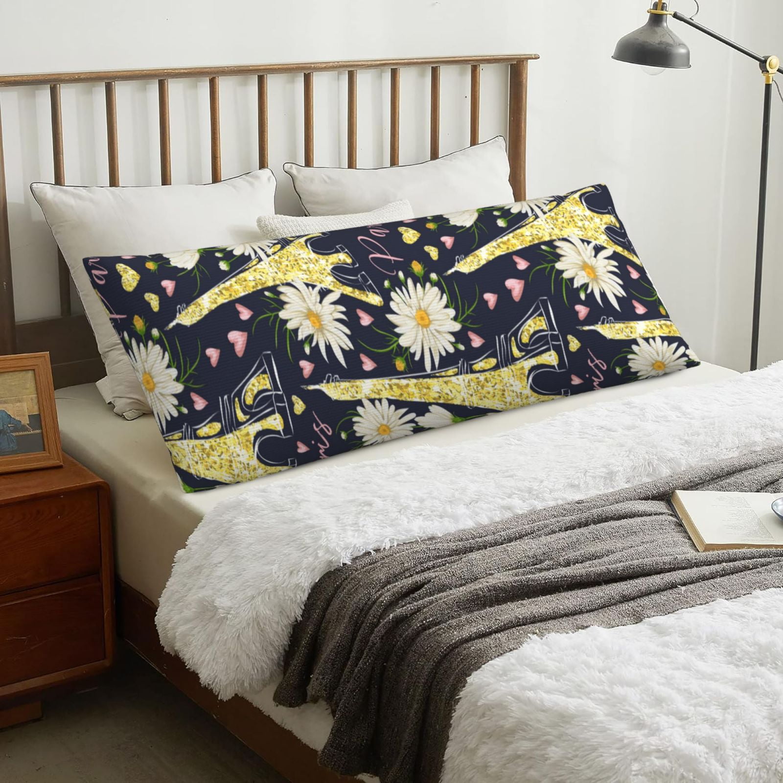 Body Pillow Cover, glod Eiffel Tower daisy Soft Long - Lasting Body ...