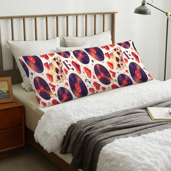 Body Pillow Cover - rock Skull record heart Soft Body Pillow Pillowcase ...