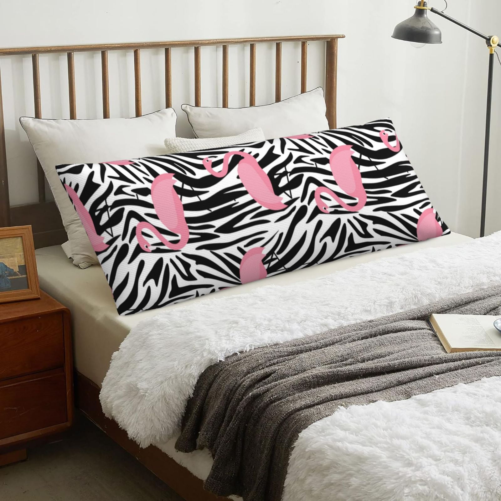 Body Pillow Cover - trendy flamingos zebra print Super Soft Body Pillow ...