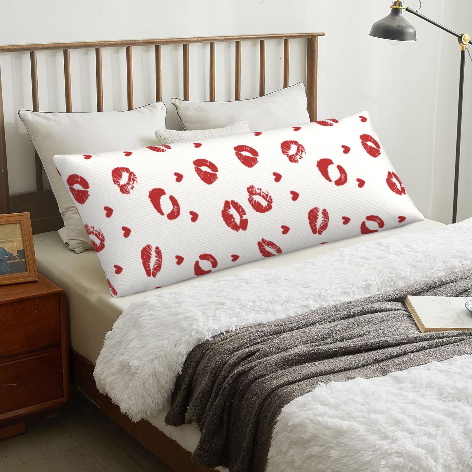 Body Pillow Cover with Zipper, Lips Kiss Cooling body pillow pillowcase ...