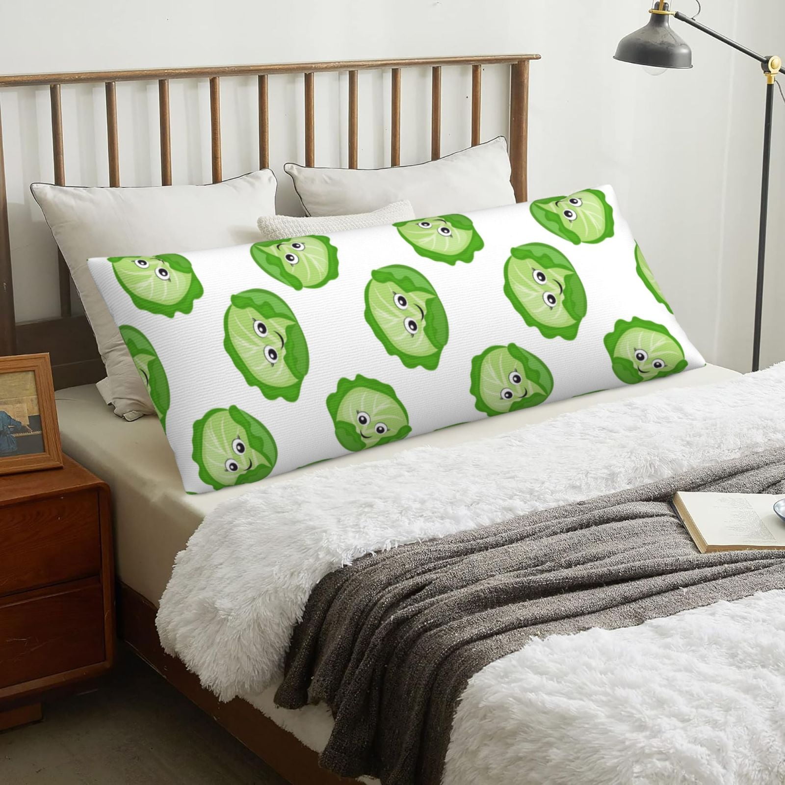 Body Pillow Cover with Zipper, bright cabbage cute eyes funny Cooling ...