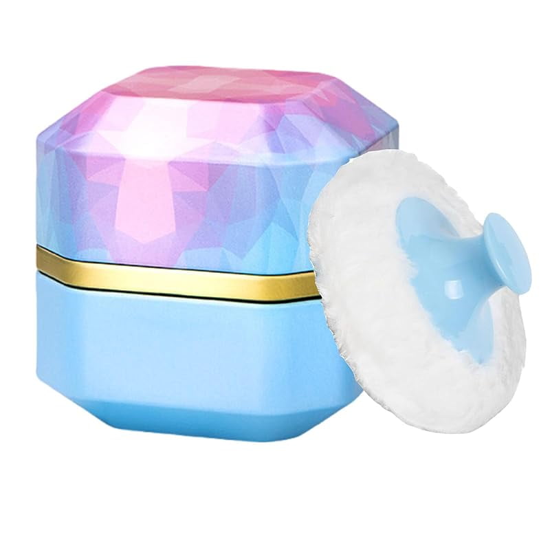 Body Powder Puff and Container, 3.35" Portable Dusting Powder Container ...