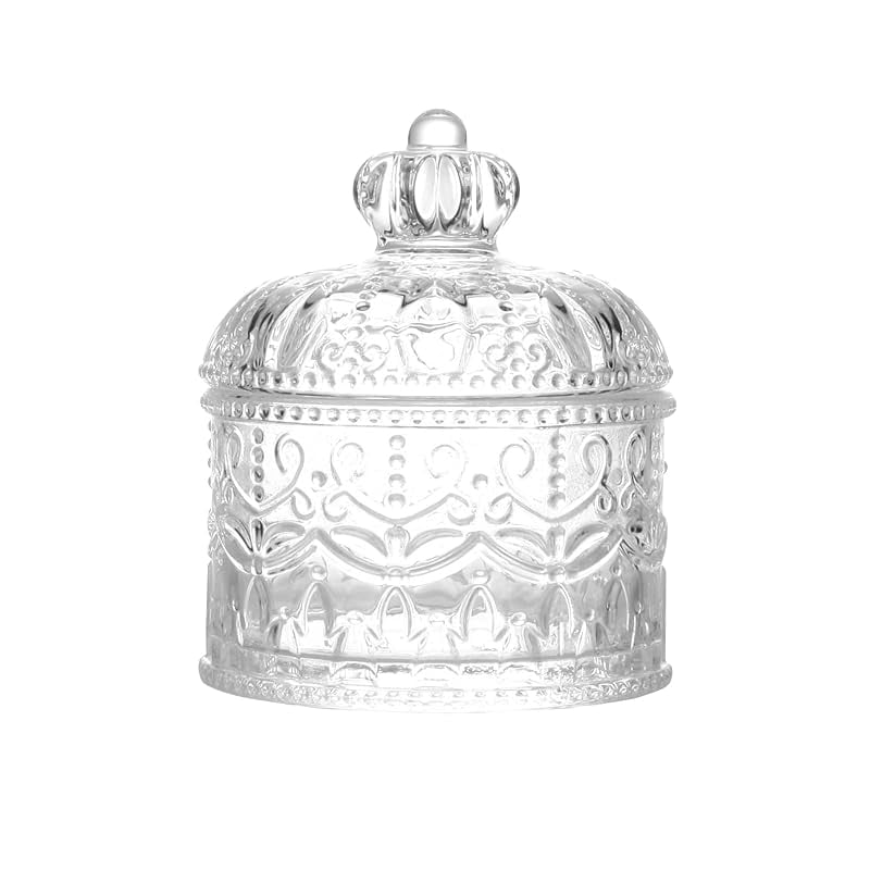 Body Powder Puff and Container, Glass Box for Dust Puff, Crystal Powder ...