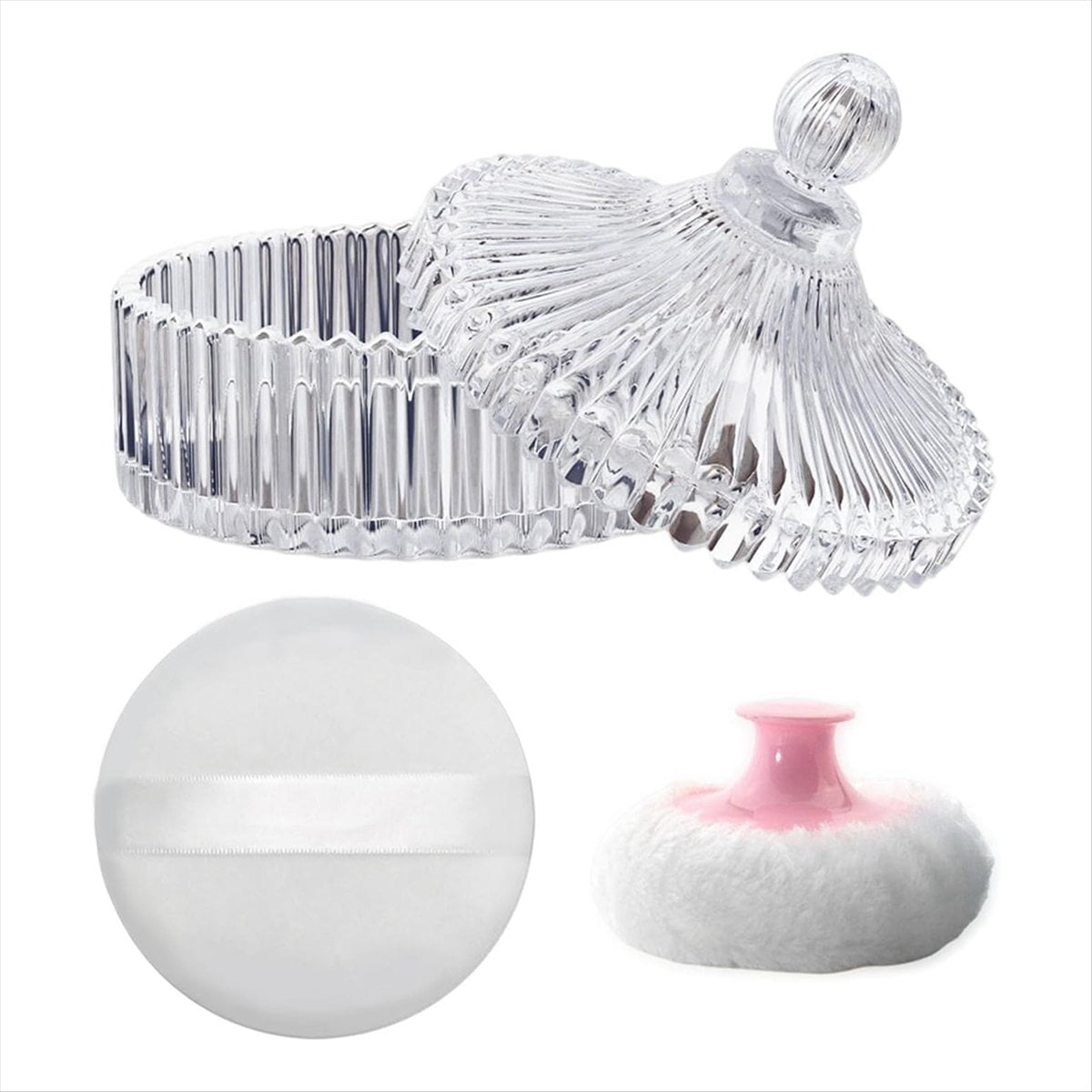 Body Powder Puff and Container Set , Dusting for Women Baby Loose ...