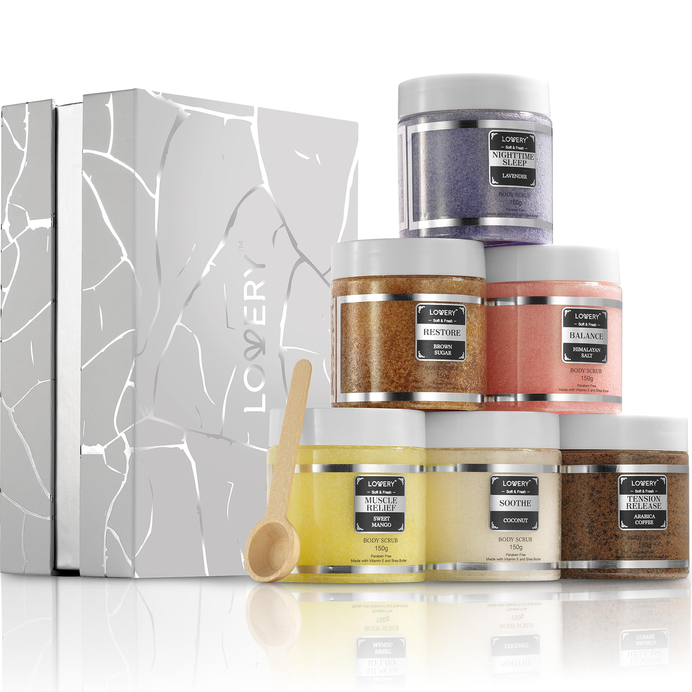 Body Scrub, Birthday Gifts for Women & Men, 6pc Body, Face, Hand Foot ...