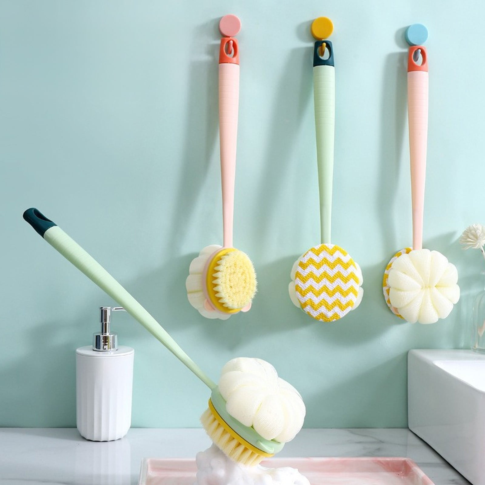 Body Scrubber Brush Under 5 ! Yrmaups Long Handle Exfoliating Brush for ...