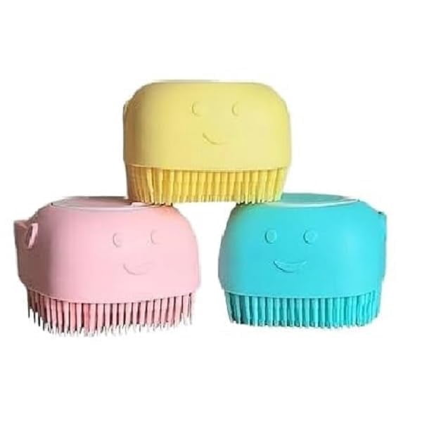 Body Scrubber with Soap Dispenser Brush Silicone Exfoliating Brushes ...