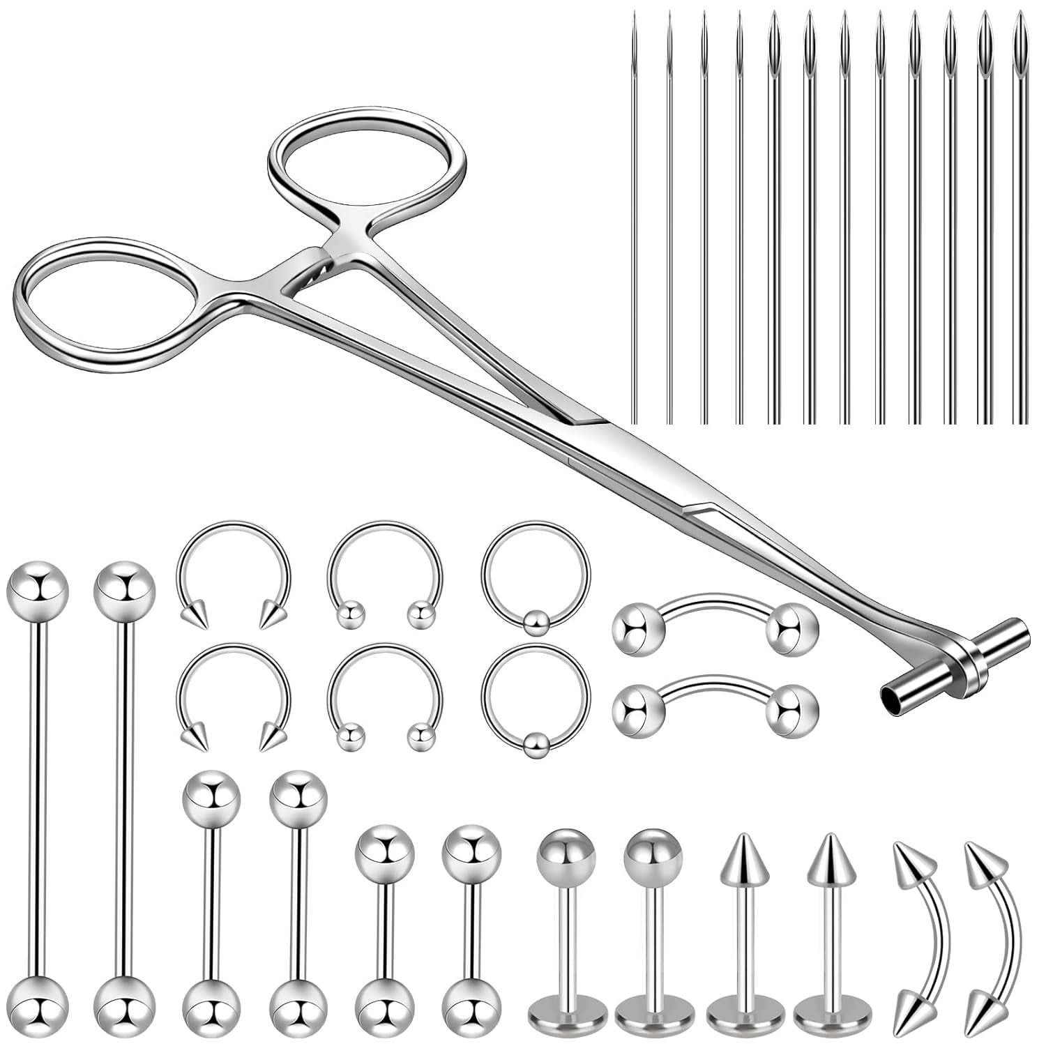 Body Septum Piercing Kit 33 Pcs Peirce Kits Include Septum Forceps ...