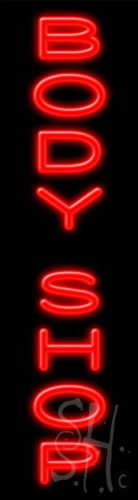 Body Shop LED Neon Sign 29" Tall x 8" Wide, Clear Edge Cut Acrylic ...