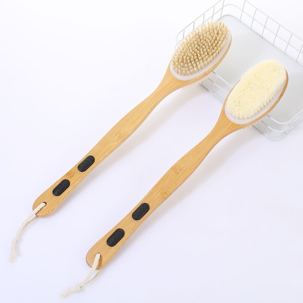 Body Shower Brush, Bamboo Construction Double-Sided Brush Head For ...