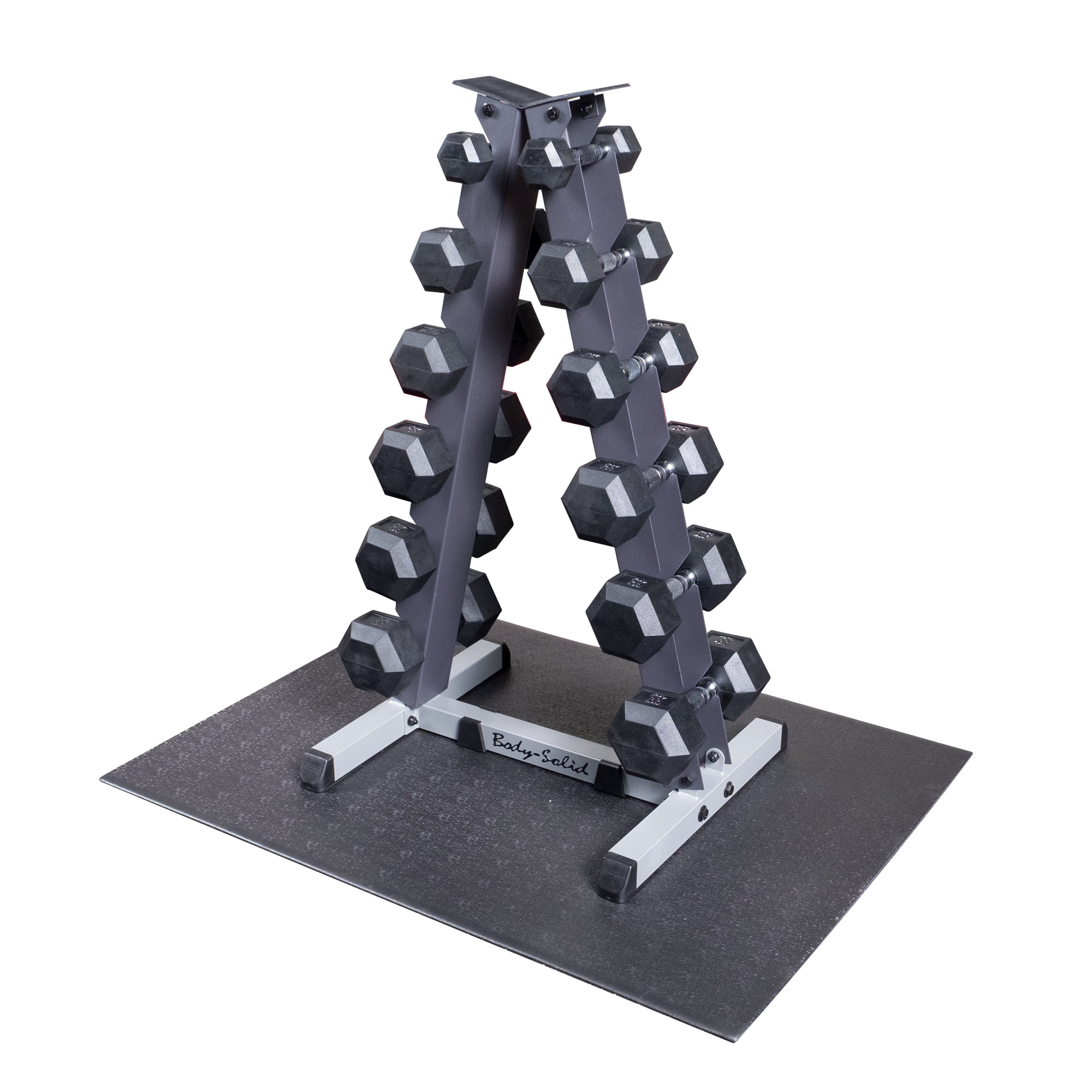 Free Shipping! Body-Solid GDR44-RFWS Dumbbell Rack Package with Rubber ...