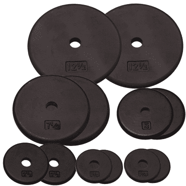 Signature Fitness Standard 10 Pound Coded Weight Plate, Black (Set of 2 ...