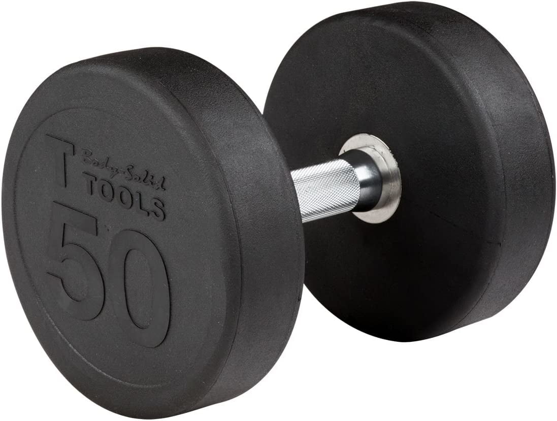 Body-Solid Rubber Round Dumbbell,15 lb, (5-100 lb Range) - Walmart.com