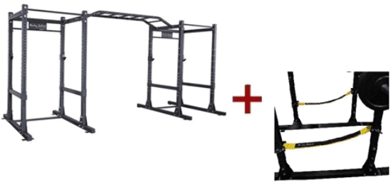 Body-Solid SPR1000SSDB Double Power Rack Package w/Power Rack Strap ...