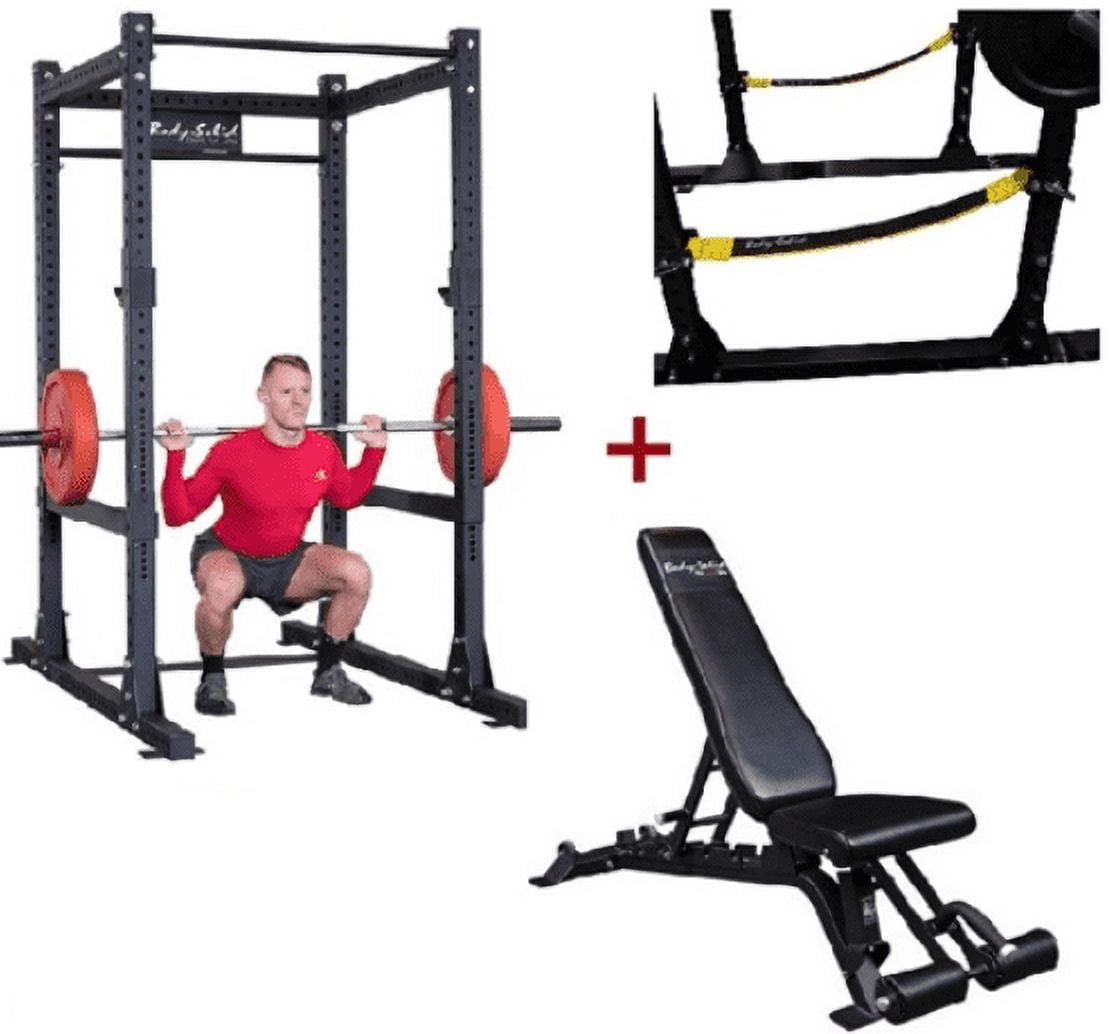 Body-Solid SPR1000SSP2 Commercial Power Rack w/Power Rack Strap ...
