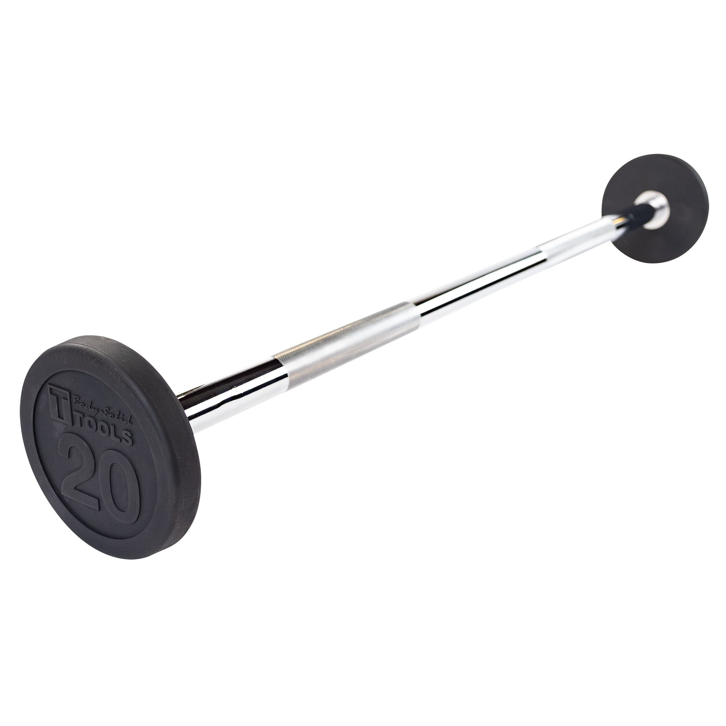 Body Solid Tools - SBB20 Rubber Coated Fixed Straight Barbell, 20lb ...