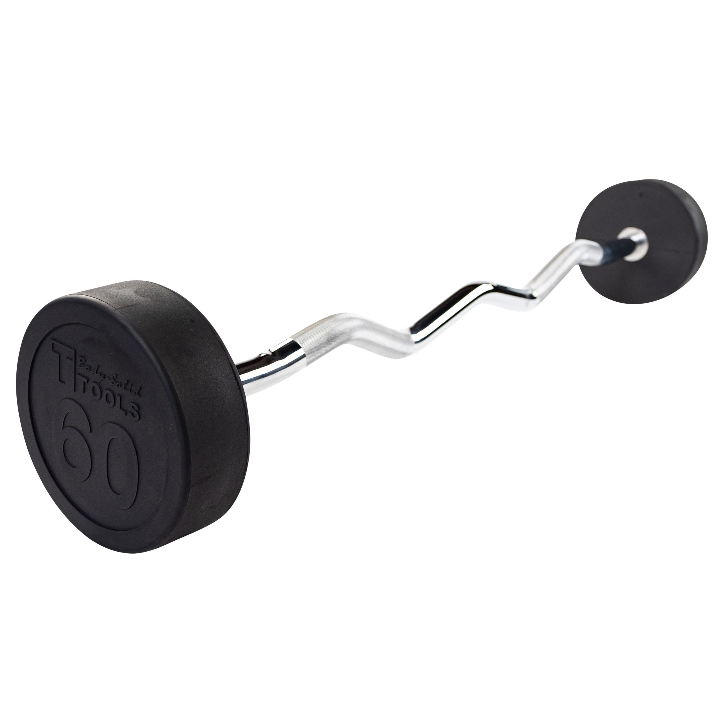 Body Solid SBZ60 Rubber Coated Curl Barbell - 60lb Weight - Walmart.com