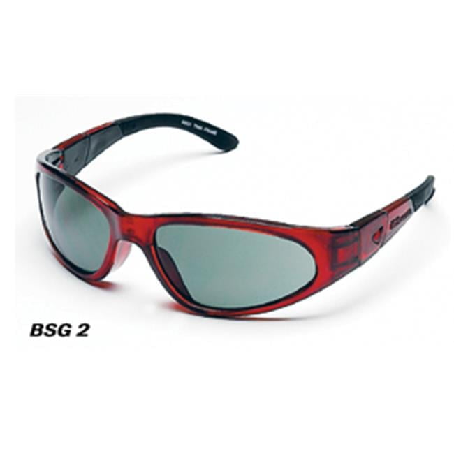 Body Specs Crystal Red Frame Goggles-Sunglasses with Smoke-Green Lens ...